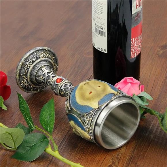 Dining | Stainless Steel Wolf Goblet Ezeso Resin 3d Wine Chalice Goblet ...